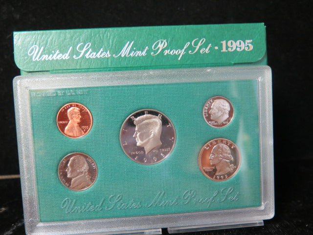 1995 Proof Set, 5 Coin Proof Set, Encased in Original Government Packa