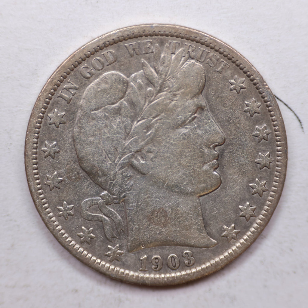 1903-S Barber Silver Half Dollar, Fine Plus Circulated Coin, Store SAL