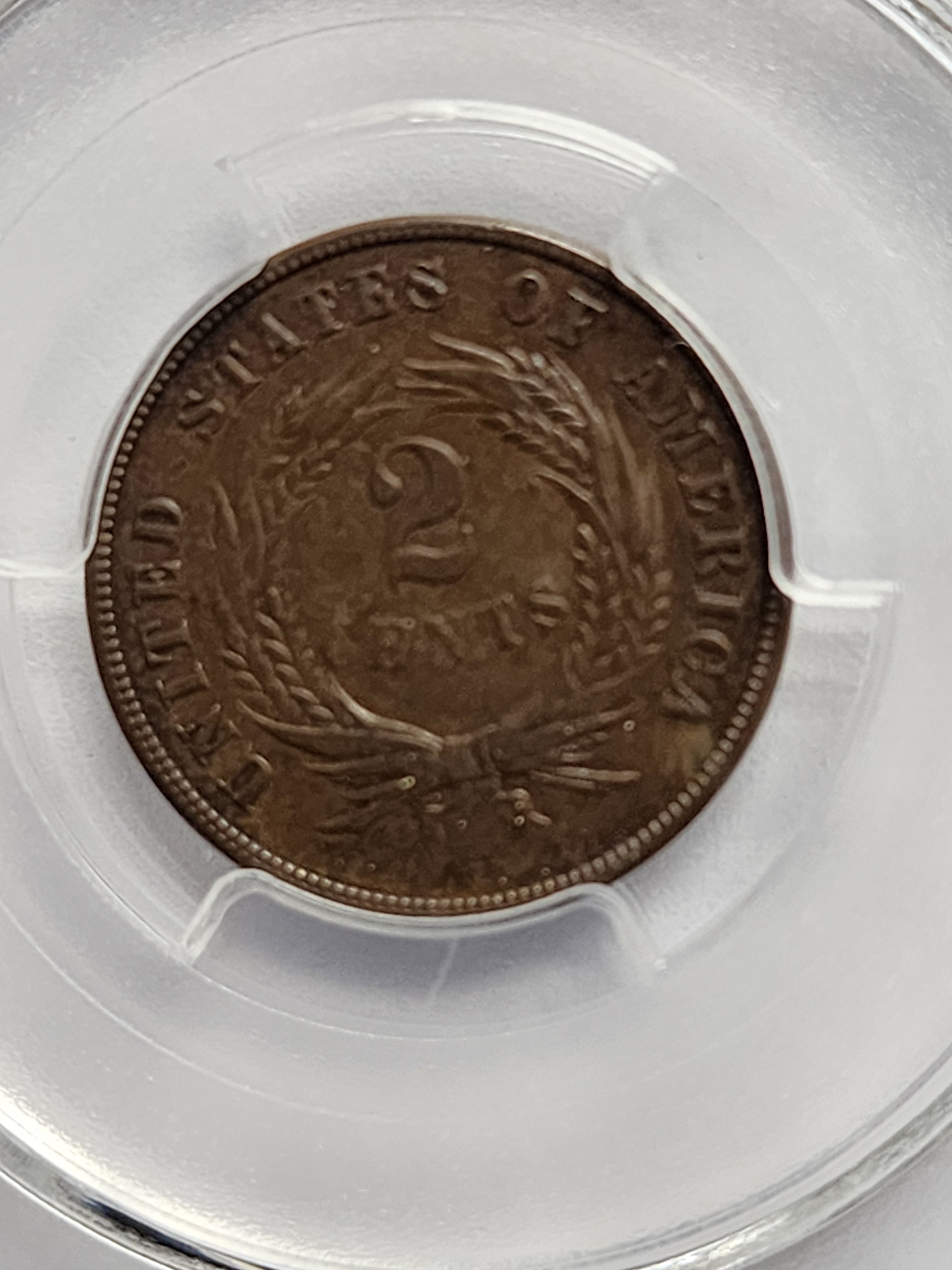 1872 Two Cent Piece, PCGS XF40, Key Date, Store #CT0704
