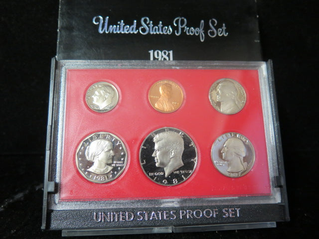 1981 Proof Set, 6 Coin Proof Set, Encased in Original Government Packa