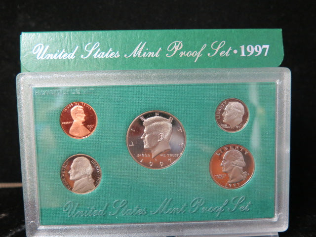 1997 Proof Set, 5 Coin Proof Set, Encased in Original Government Packa